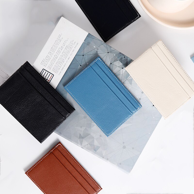 Leather ID Card Holder Women Men Credit Card Holde... – Grandado
