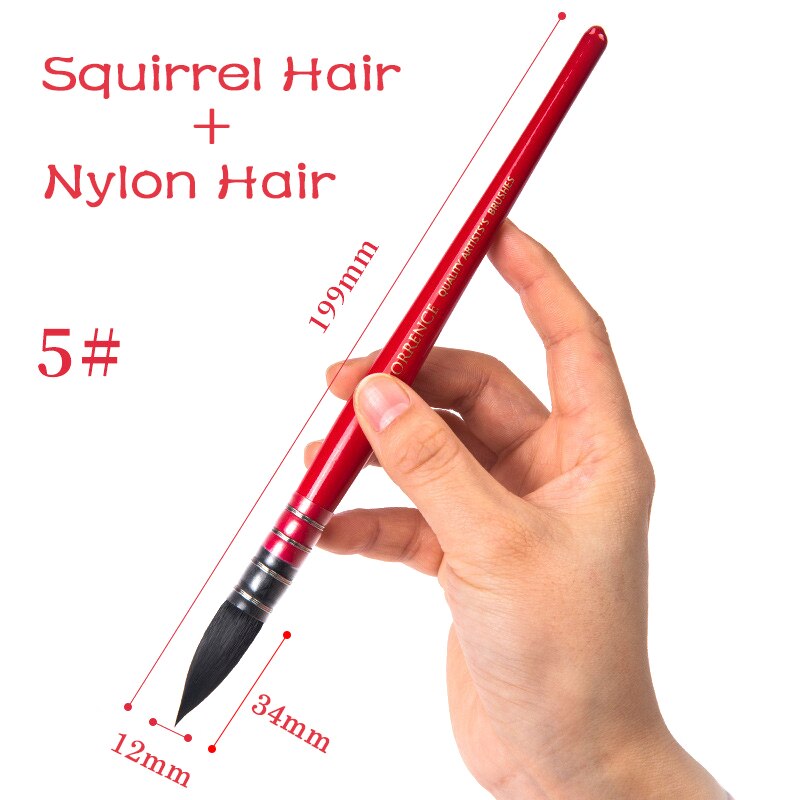 Handmade Watercolor Paint Brush Squirrel Nylon Hai... – Grandado