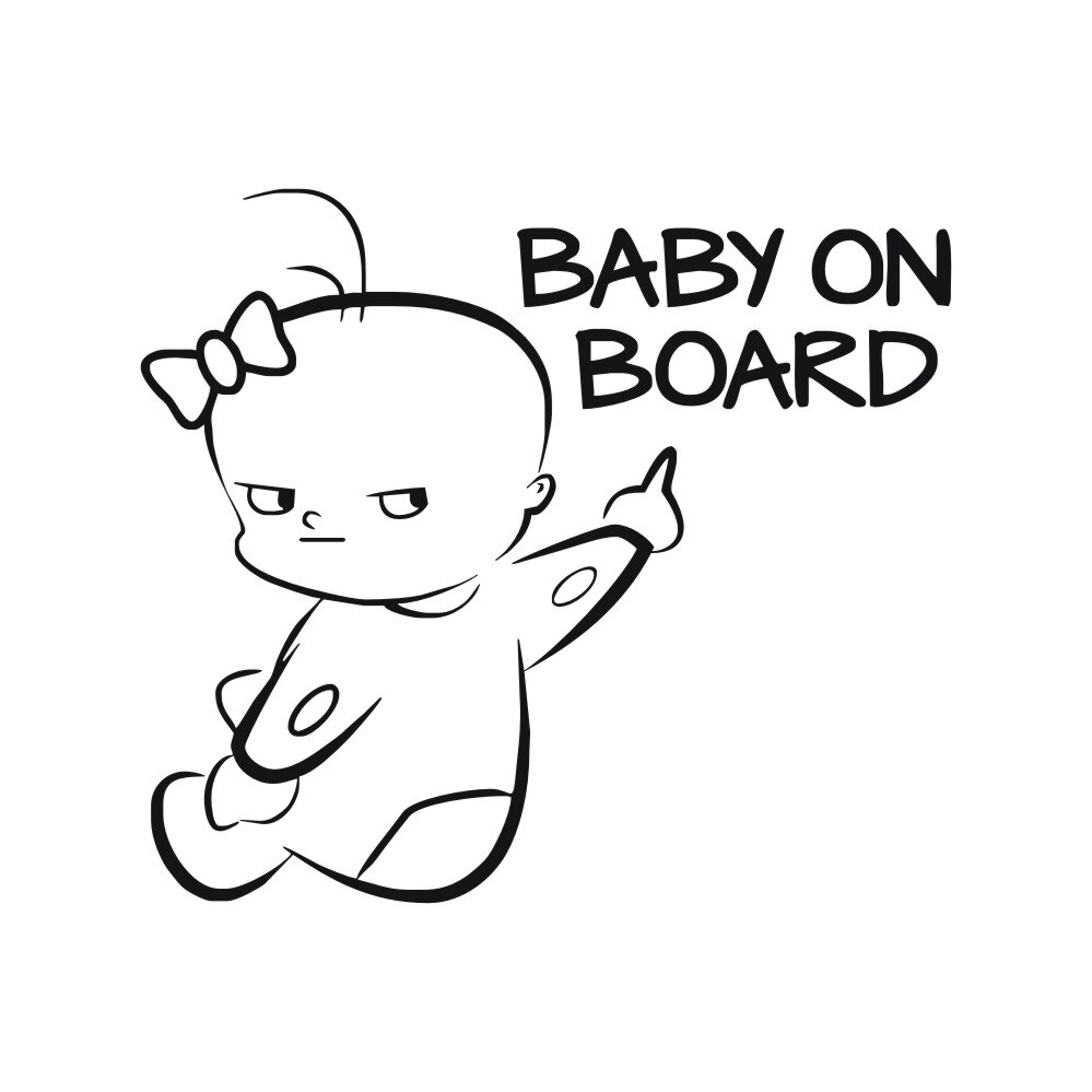Cartoon Baby on Board Wall Stickers and Decals Fun... – Grandado