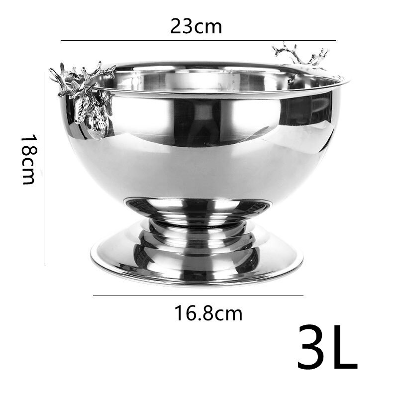 3L Ice Bucket Deer Head Ear Champagne Bowl 304 Sta... – Grandado