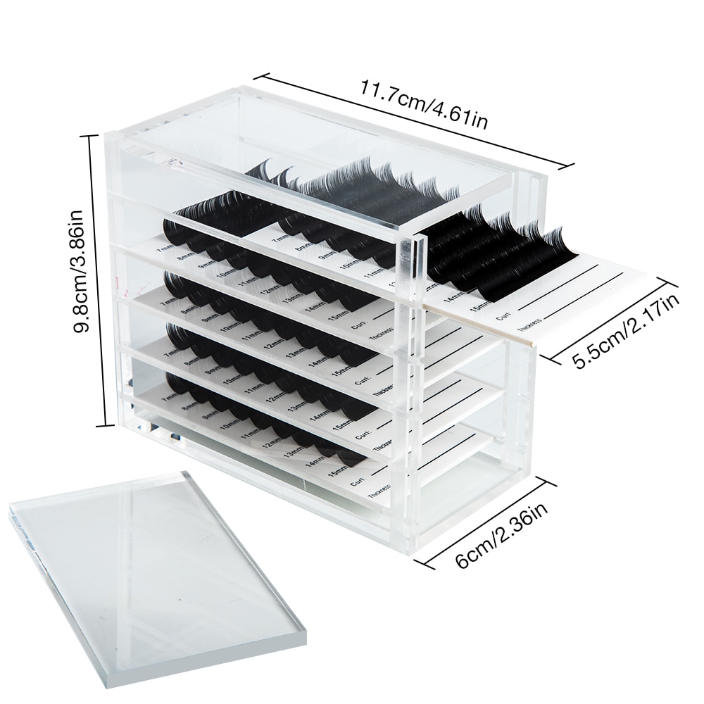 5 Layers Clear Eyelash Storage Box Makeup Organize... – Grandado