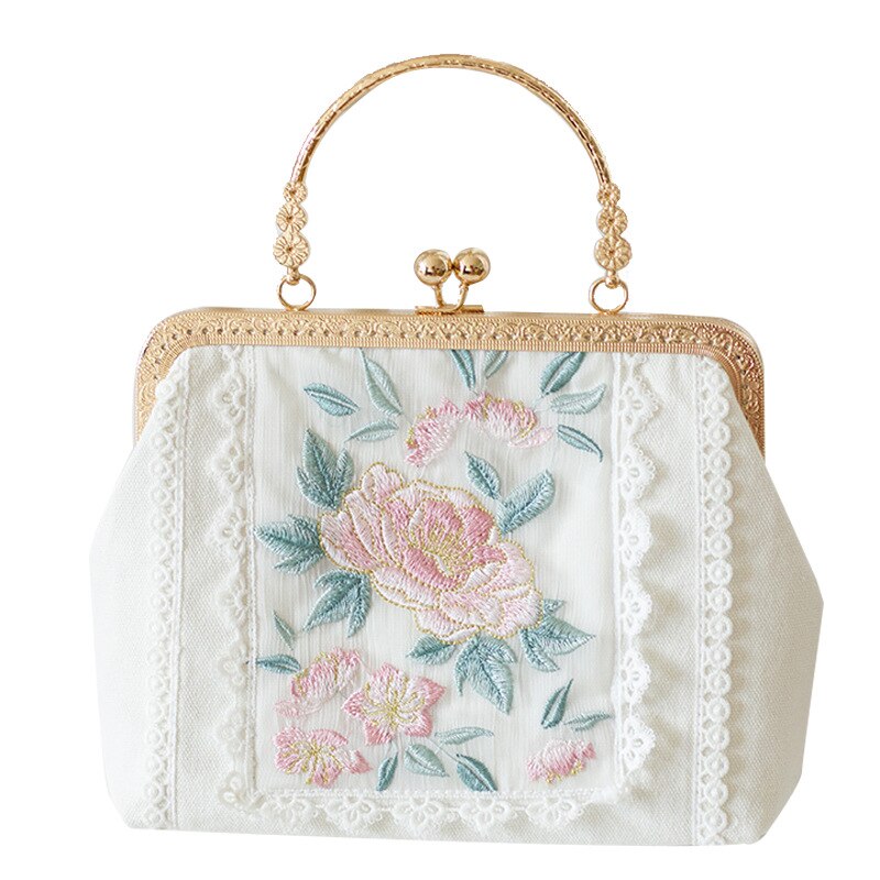 Vintage Stickerei Spitze Blume Sperren Shell Tasch... – Grandado