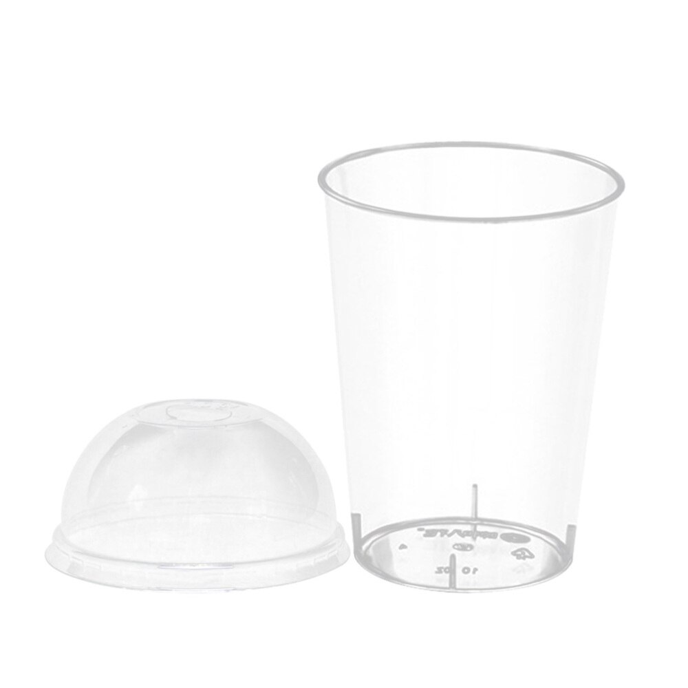 50pcs 300ml Disposable Hard Tea Cup with Lid Trans... – Grandado