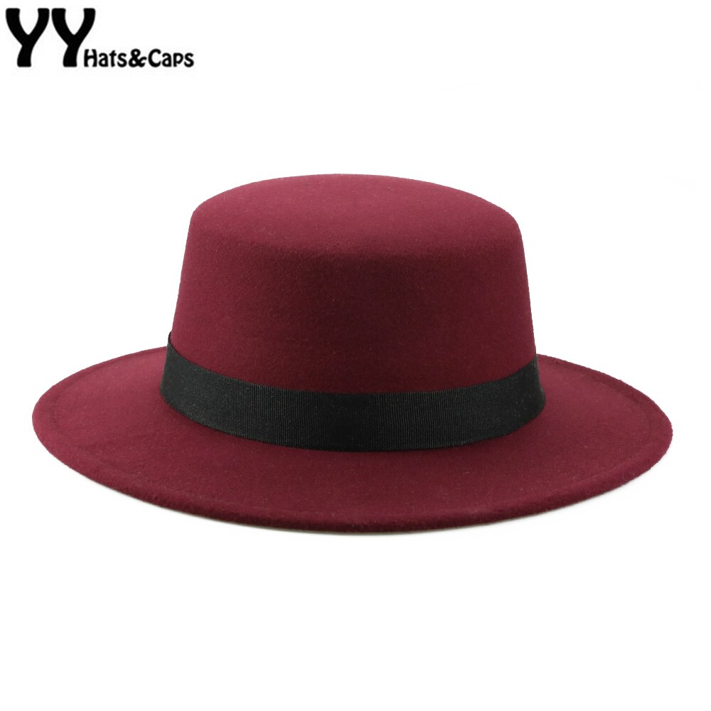YY Round Top Fedora Hat Women Church Cap Large Bri... – Grandado
