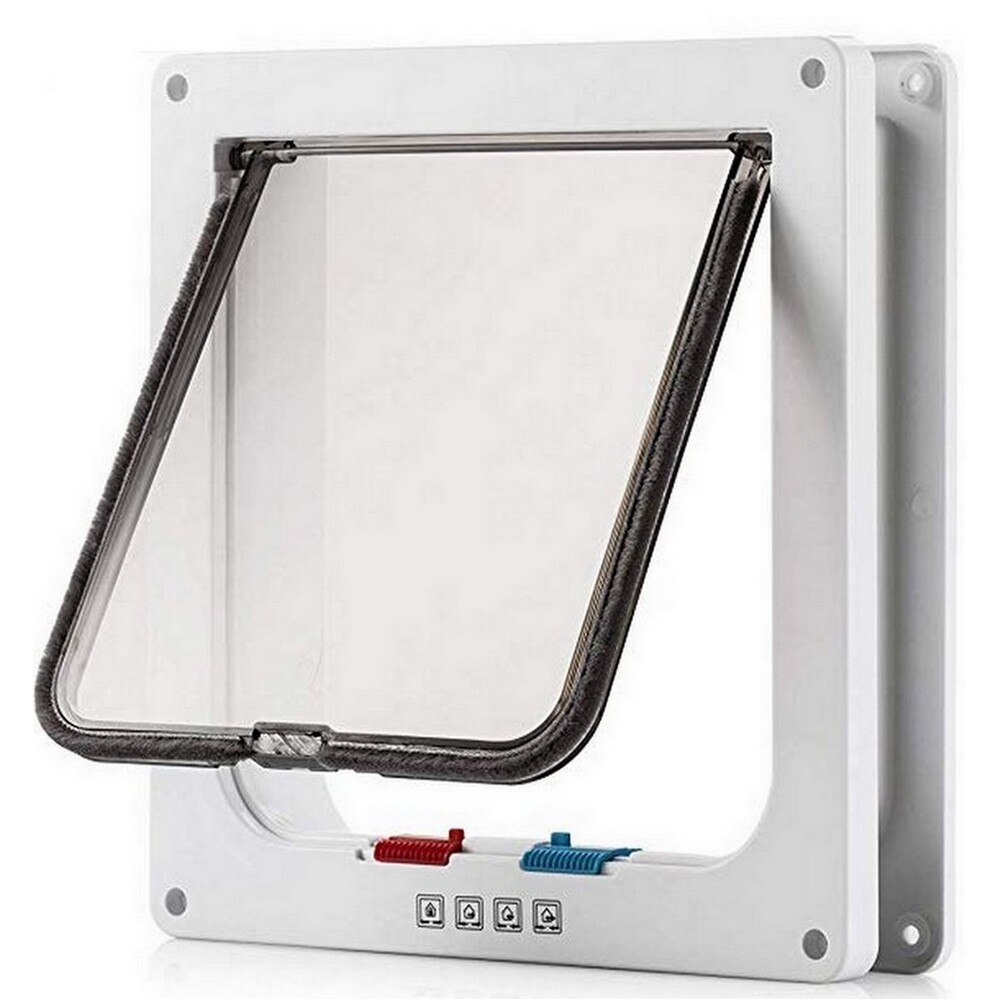 Pet Dog Cat Door 4 Way Locking Flap Door for Inter... – Grandado