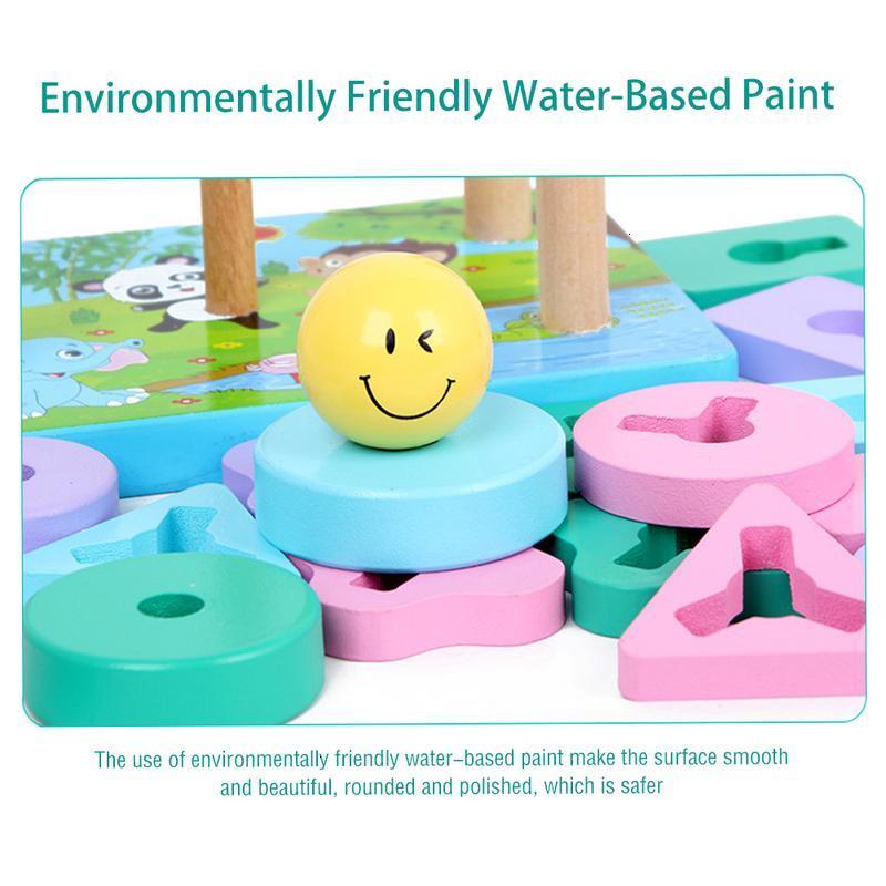 Geometric stacked toys octagon colored rectangle w... – Grandado