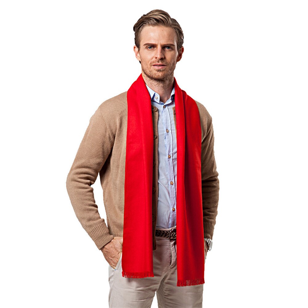 Brand European Style Men Scarf Solid Color Red Cas... – Vicedeal