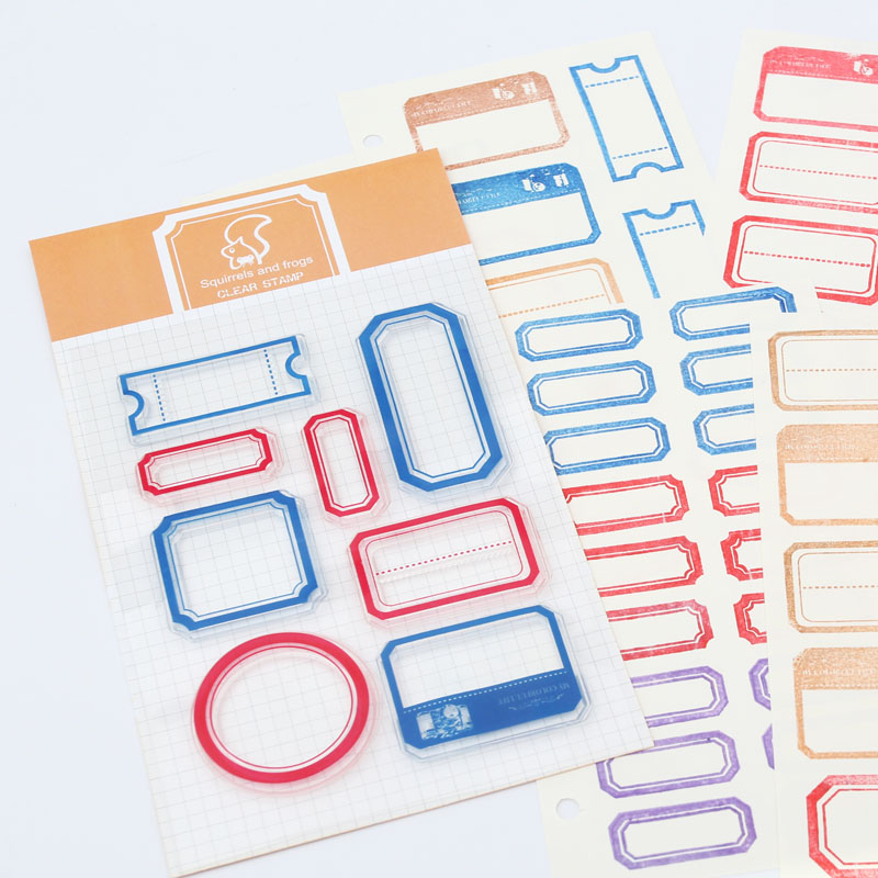 square round label frame clear stamp transparent r... – Grandado