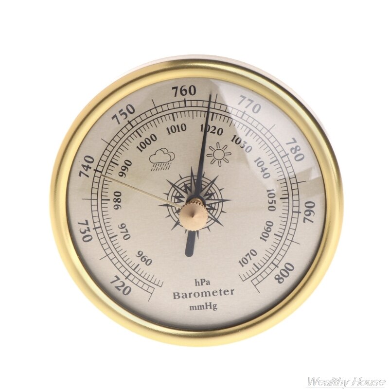 72mm Wall Hanging Barometer 1070hPa Gold Color Rou... – Vicedeal