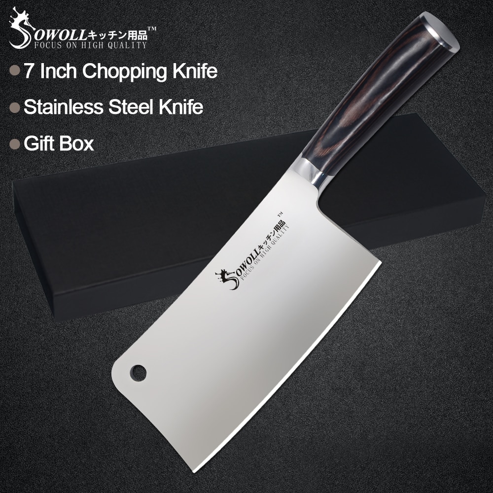 Sowoll 7'' inch Stainless Steel Chopping Knife Box... – Vicedeal