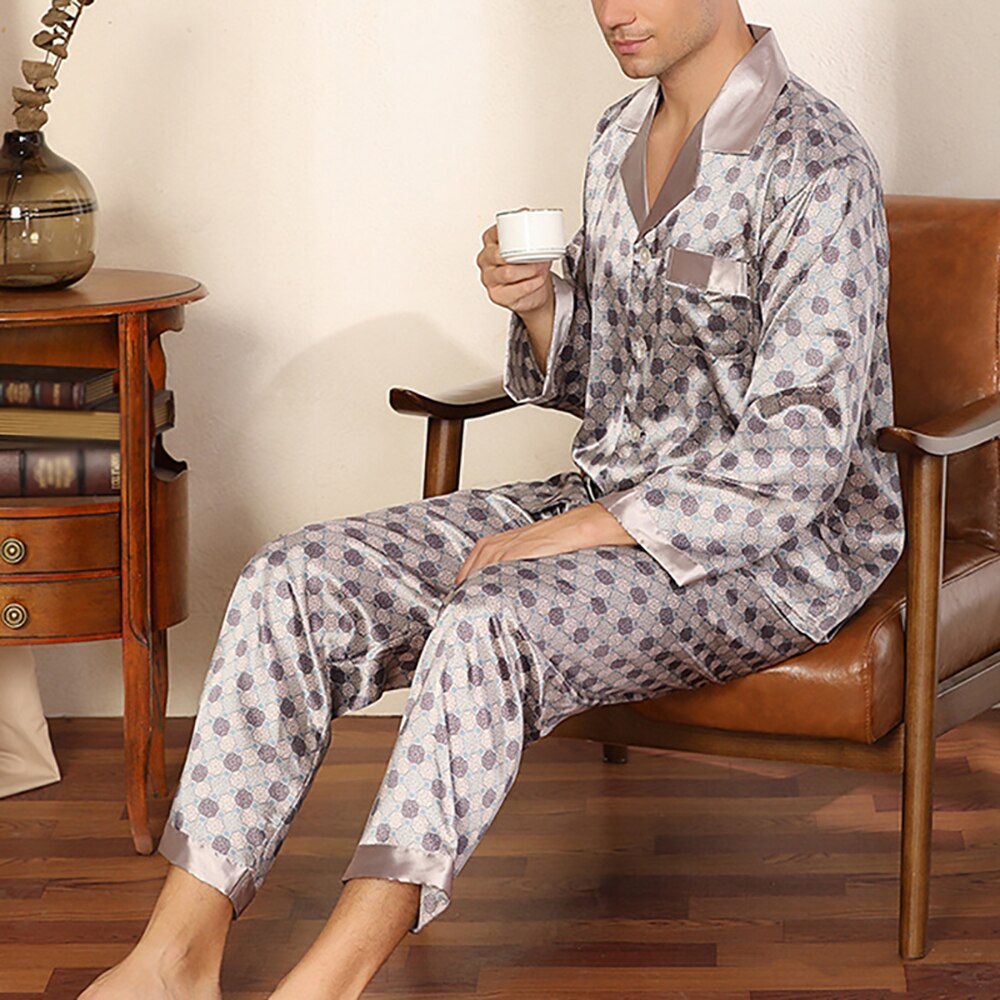 2Pcs Men's Soft Pajamas Sleepwear Set Loungewear L... – Grandado