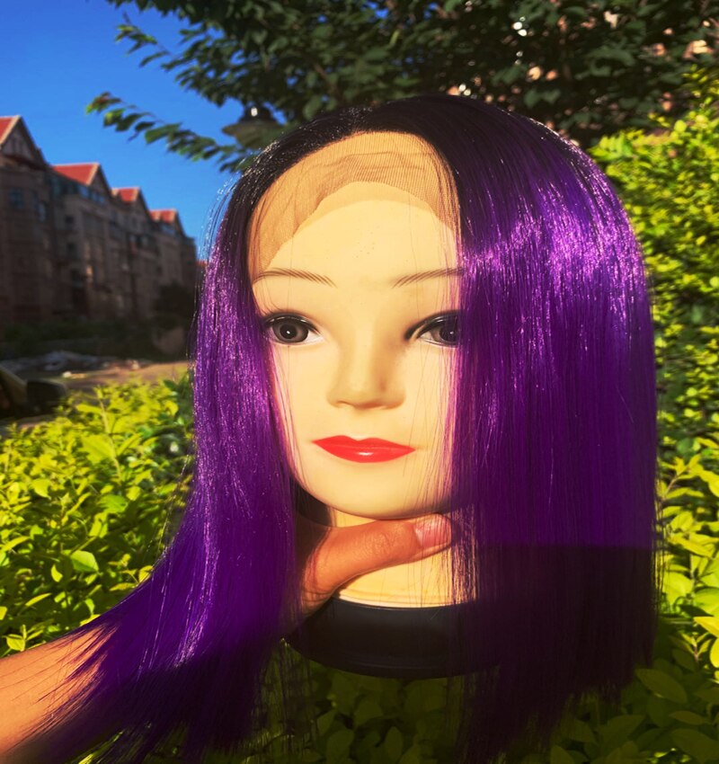 Ombre Purple Synthetic Lace Front Wig For Black Wo... – Grandado