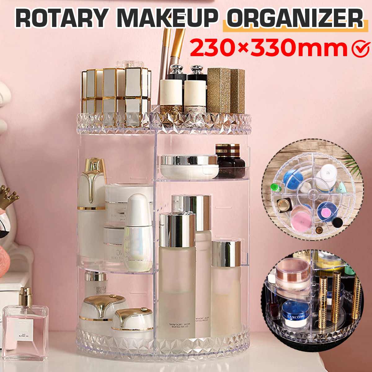 Rotat Cosmetic Storage Box Makeup Organizer Transp... – Grandado