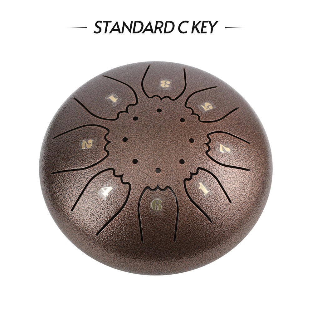 Steel Tongue Drum Metal Hand Drum 5 Inch C Tone 8 ... – Grandado