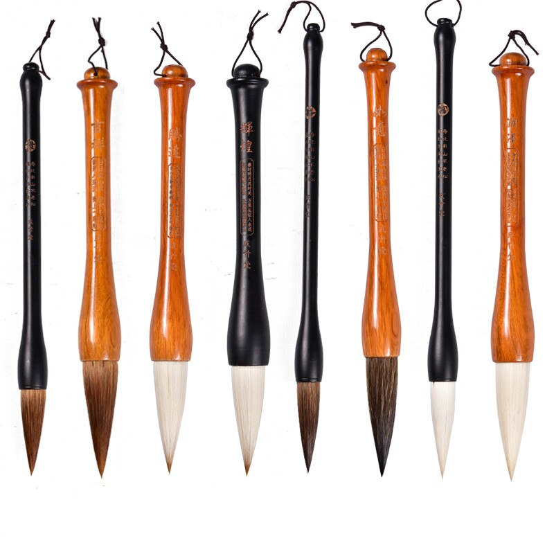 Pincel de caligrafía china, pluma de pelo de lana de conejo suave, en forma de tolva, para ...