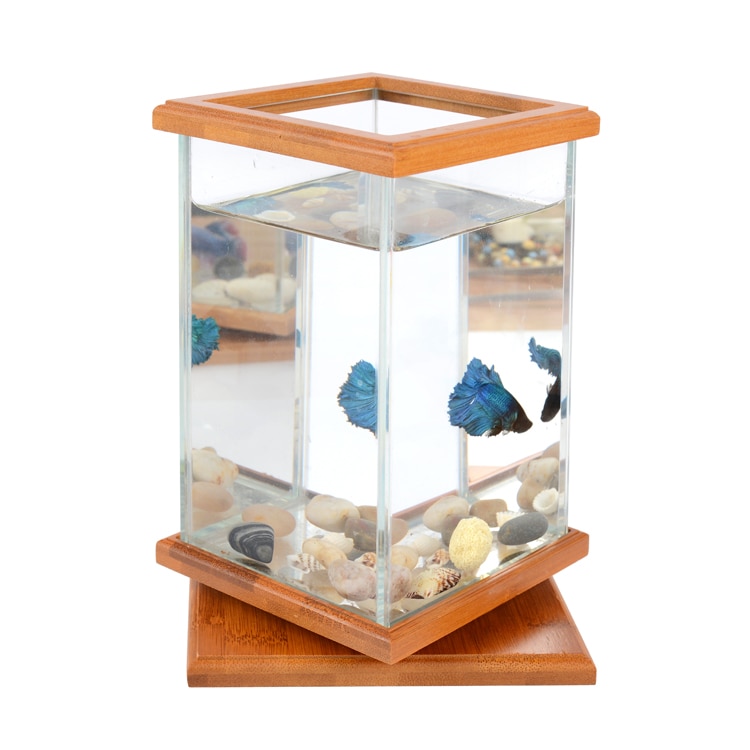 Glass Rotating Fish Tank Stereo Aquarium Desktop O... – Vicedeal
