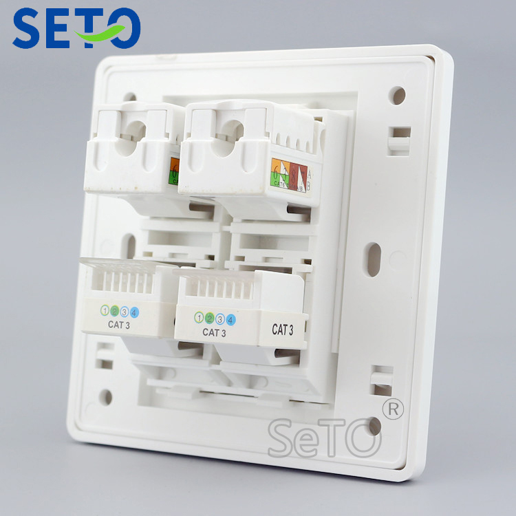 SeTo 86 tipo doble red RJ45 Gigabit Cat6 + doble R... – Grandado