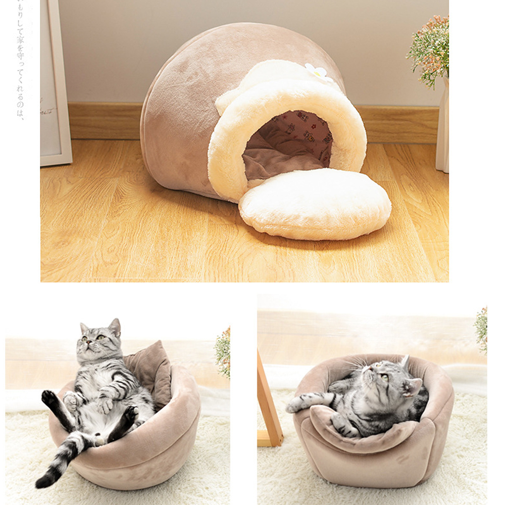 Foldable Cat bed honeypot shape Winter Warm Cat Ca... – Grandado