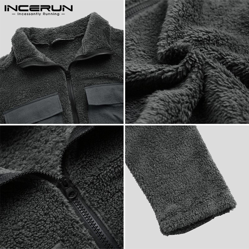 Autumn Winter INCERUN Men Warm Jackets Social Lape... – Grandado