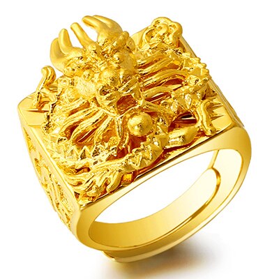 Gold Ring Top No Fade Vietnam Alluvial Gold Dragon... – Grandado