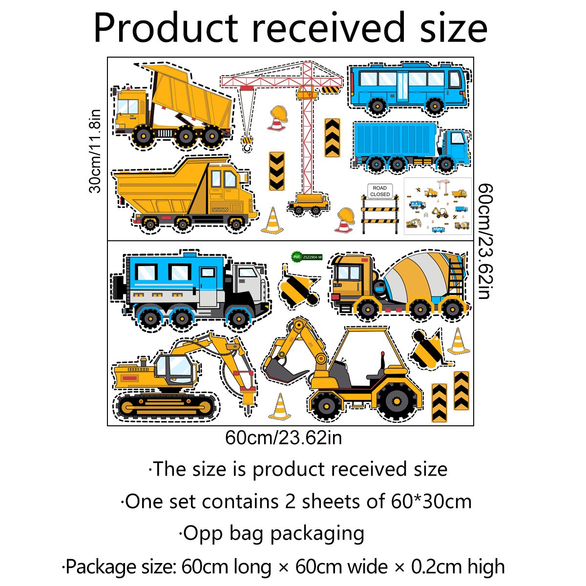 Construction Truck Excavator Wall Sticker For Kids... – Grandado