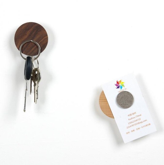 Massivt træ magnetisk lim krog væg magnet ikke mær... – Grandado