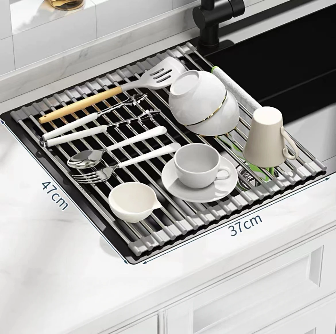 Roll Up Sink Drain Shelf Fruit Vegetable Washing R... – Grandado