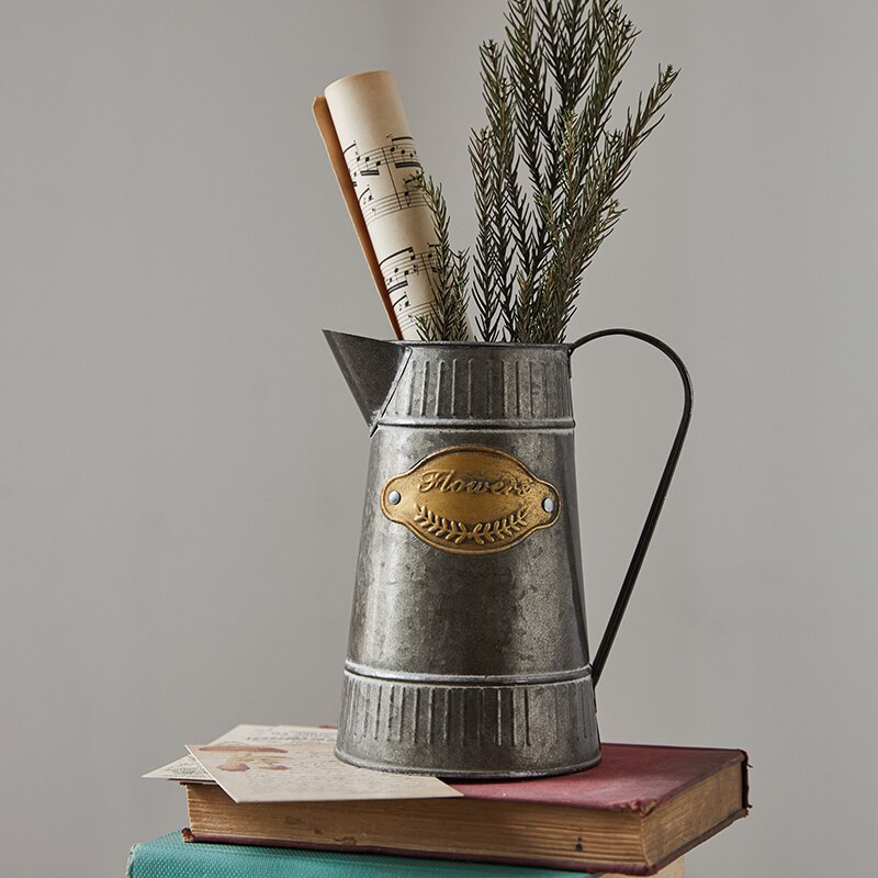 Rustic-Vase Metal Milk Can Iron Vintage Rustic Vas... – Vicedeal