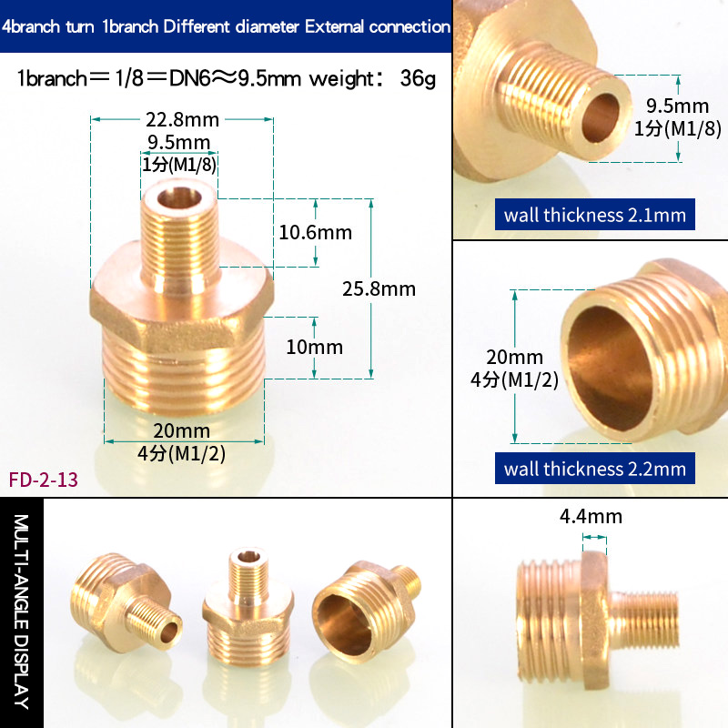 copper equal diameter double outer External thread... – Grandado