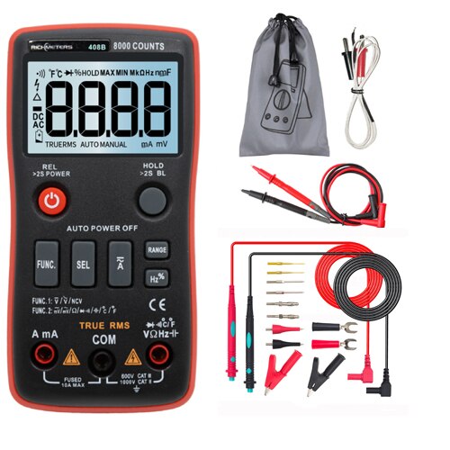 RM408B Digitale Multimeter Knop 8000 Telt True-Rms... – Grandado