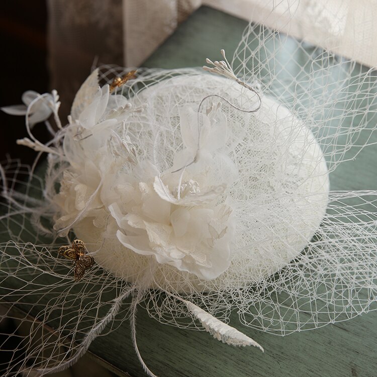 Vintage Pink Flower Veil Hat Flower Tulle Birdcage... – Vicedeal