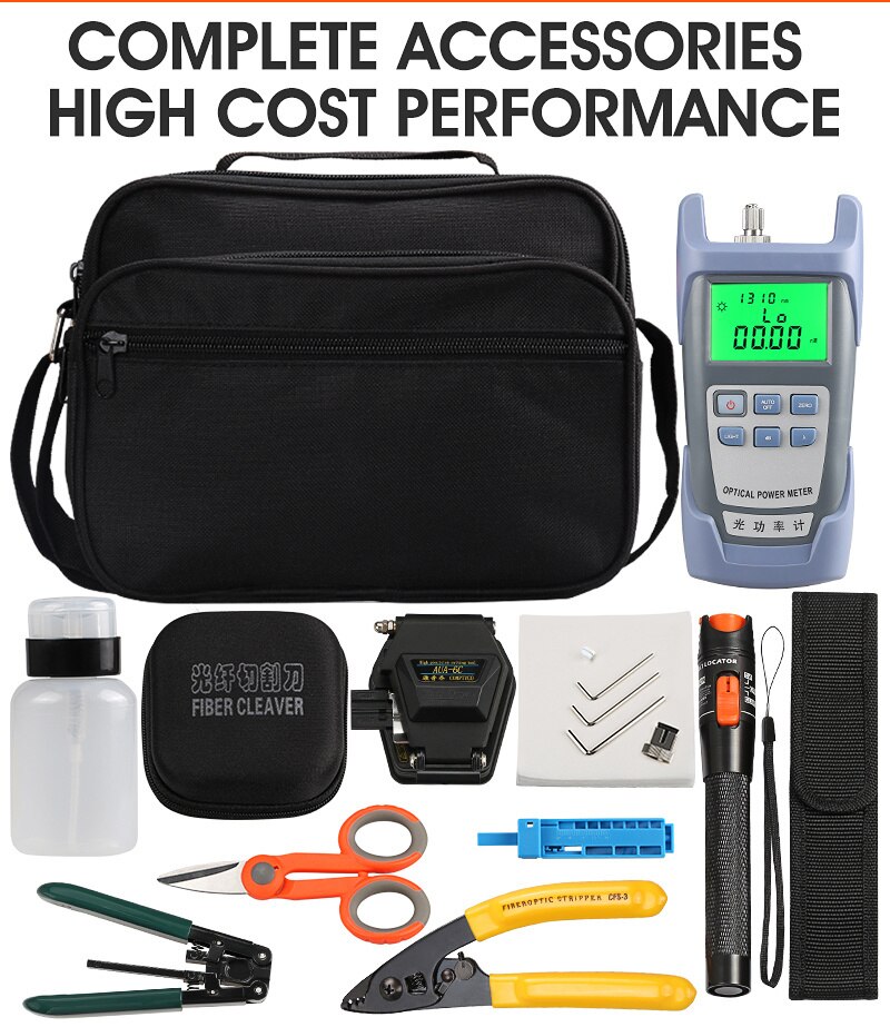 Fiber Cleaver And Stripper Kit FTTH Fiber Optic Tool Kit - 8-in-1 ...