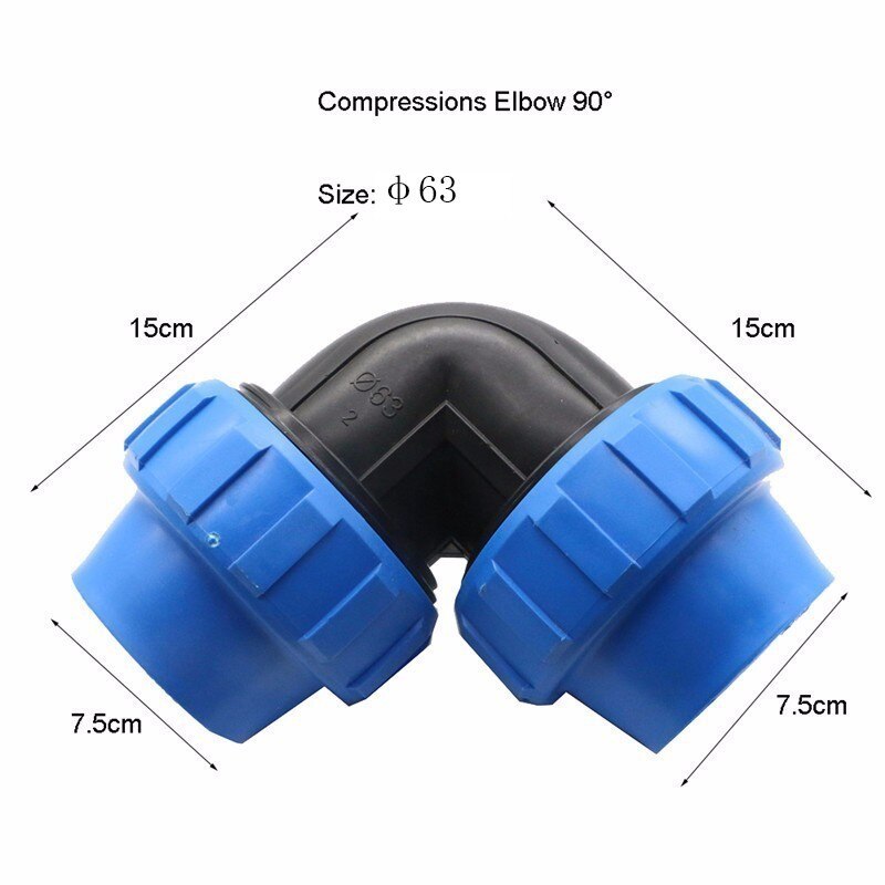 1pc HDPE Compressions Elbow 90 Degree Plastic Irri... – Grandado