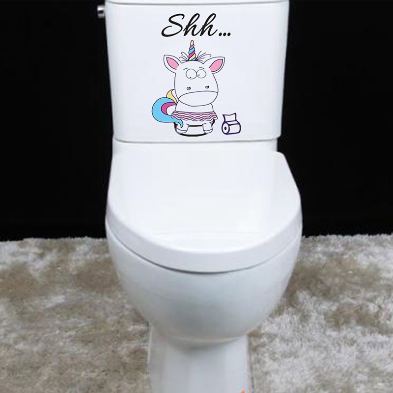 Cartoon Unicorn Toilet Stickers Waterproof Wall St... – Grandado