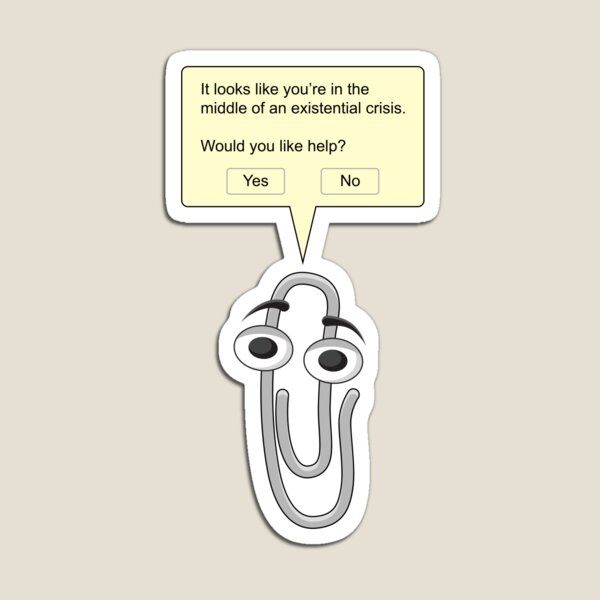Clippy Existential Crisis Magnet Colorful Home Mag... – Grandado