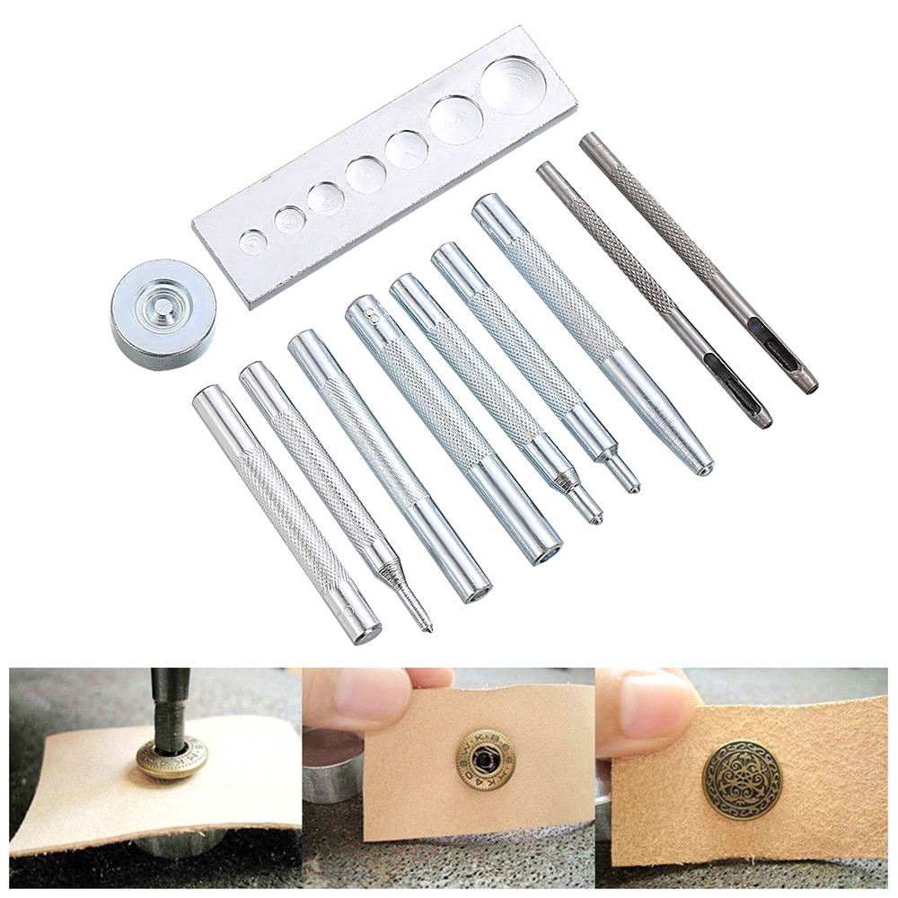 Metalen DIY Leather Craft Tool Set Sterven Gat Pun... – Grandado