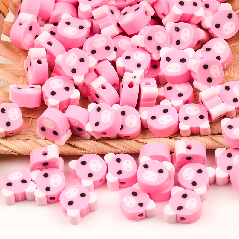 30pcs/Lot Cute Pink Pig Polymer Clay Beads Loose S... – Vicedeal