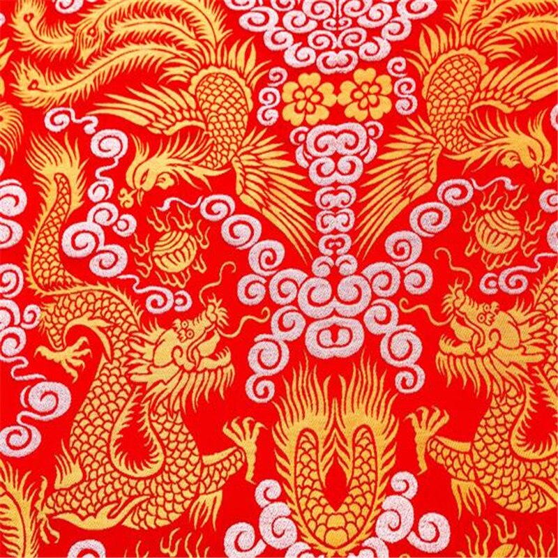 75x100cm Dragon And Phoenix Brocade Patterns Jacqu... – Grandado