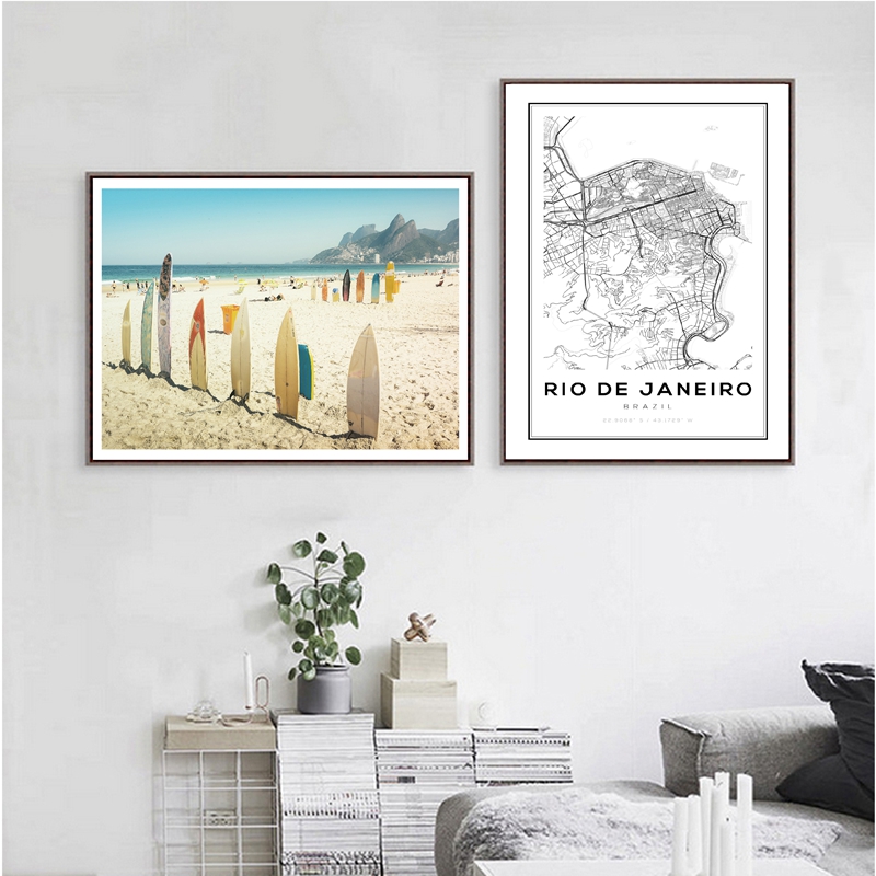 Tropical Brazil Rio De Janeiro City Map Art Print ... – Vicedeal