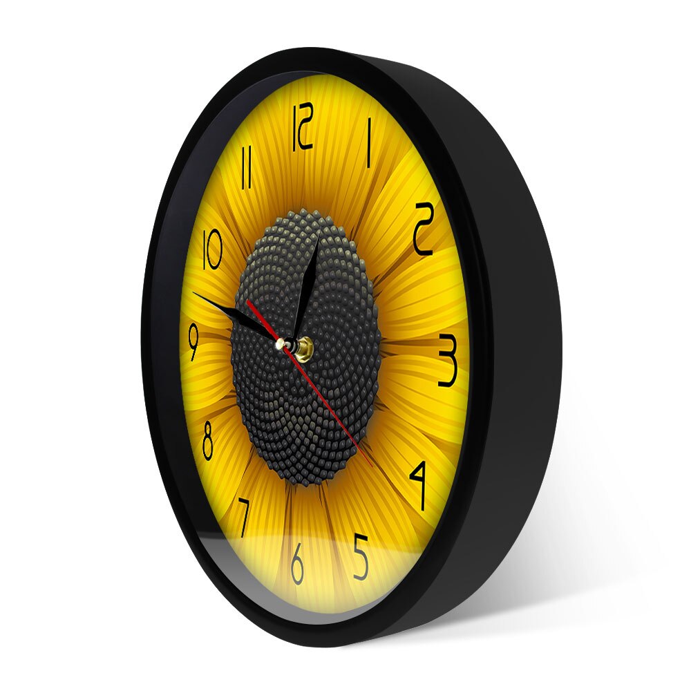 Beaufitul Fresh Sunflower Modern Wall Clock Botani... – Grandado