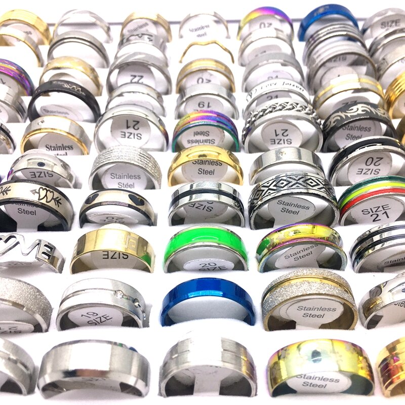 Mixmax 50Pcs Mannen Vrouwen Roestvrij Stalen Ringe... – Vicedeal