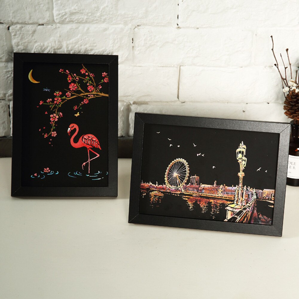 4pcs 20x14cm Magic Scratch Art Painting Paper With... – Vicedeal