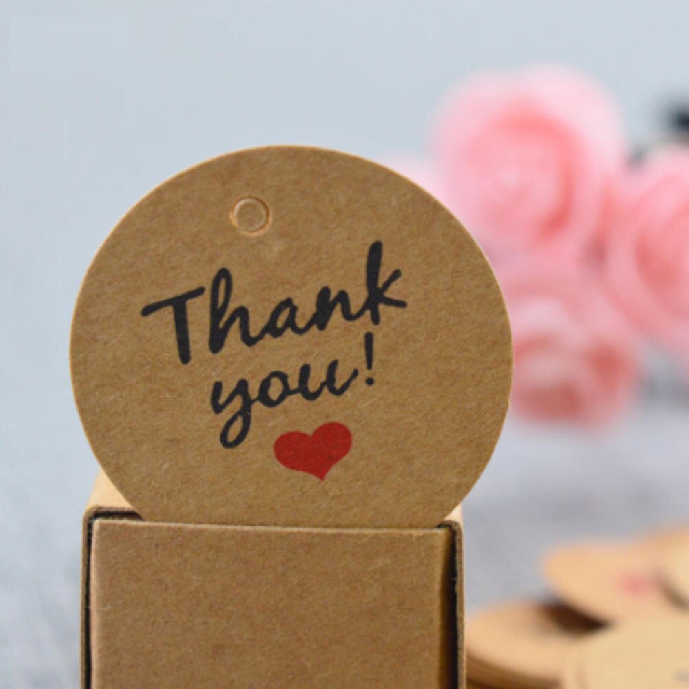 100PCS/ lot Kraft Paper Thank You Cards 3.5CM Roun... – Vicedeal