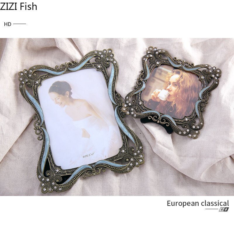 4/6/7 Inch Diamond-set Metal Photo Frame European ... – Vicedeal
