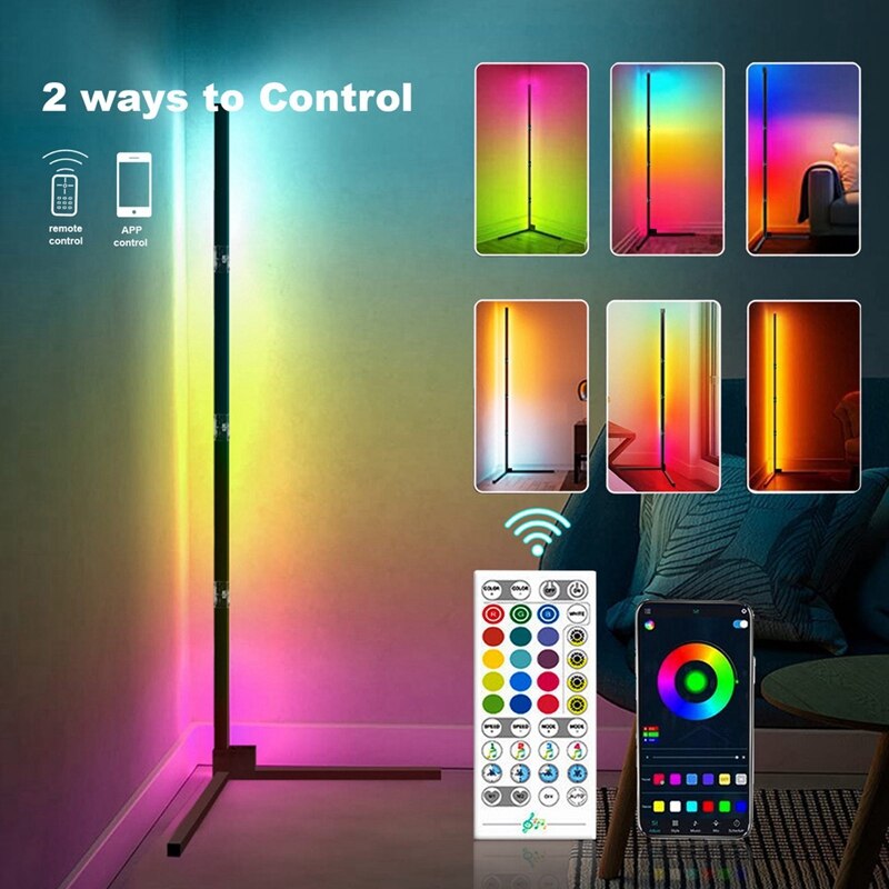 Dimmable Floor Lamp RGB LED Modern LED Corner Floo... – Grandado