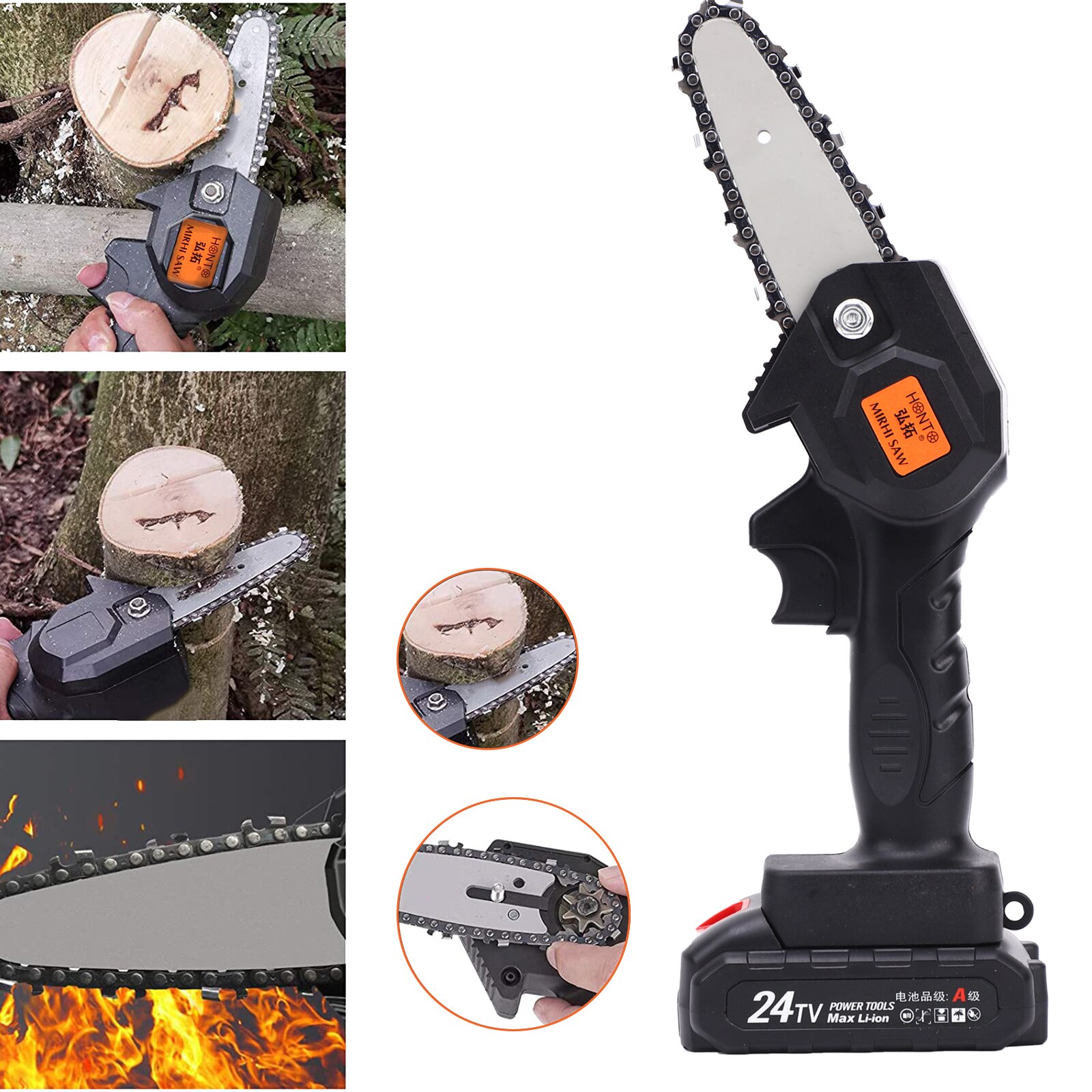 21V Mini Chainsaw Cordless Pruning Saw Electric Sa... – Grandado