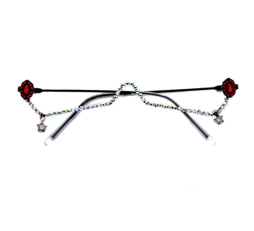 Eyeglasses Women Luxury Diamond Half Frame Alloy F... – Vicedeal