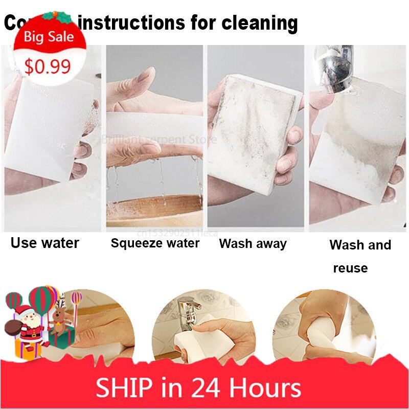 Melamine Sponge Magic Sponge Eraser Kitchen Melami... – Vicedeal