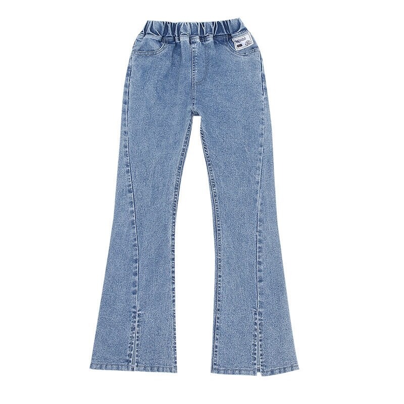 Girls Flare Jeans Spring Casual Elasticated Bottom... – Grandado