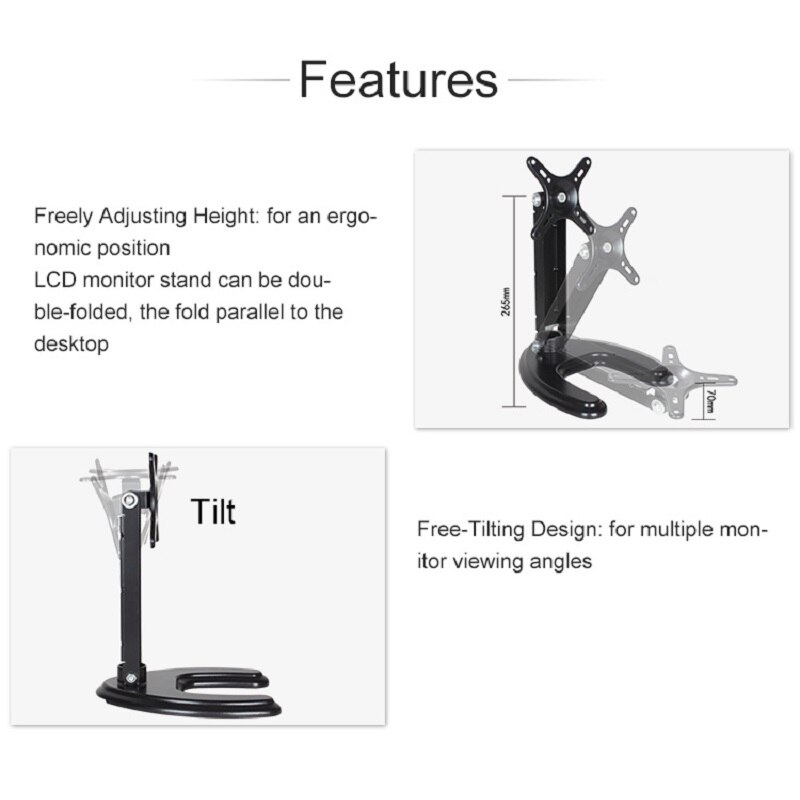 HILLPORT 12 - 27 " Base Monitor Mount Stand A... – Grandado